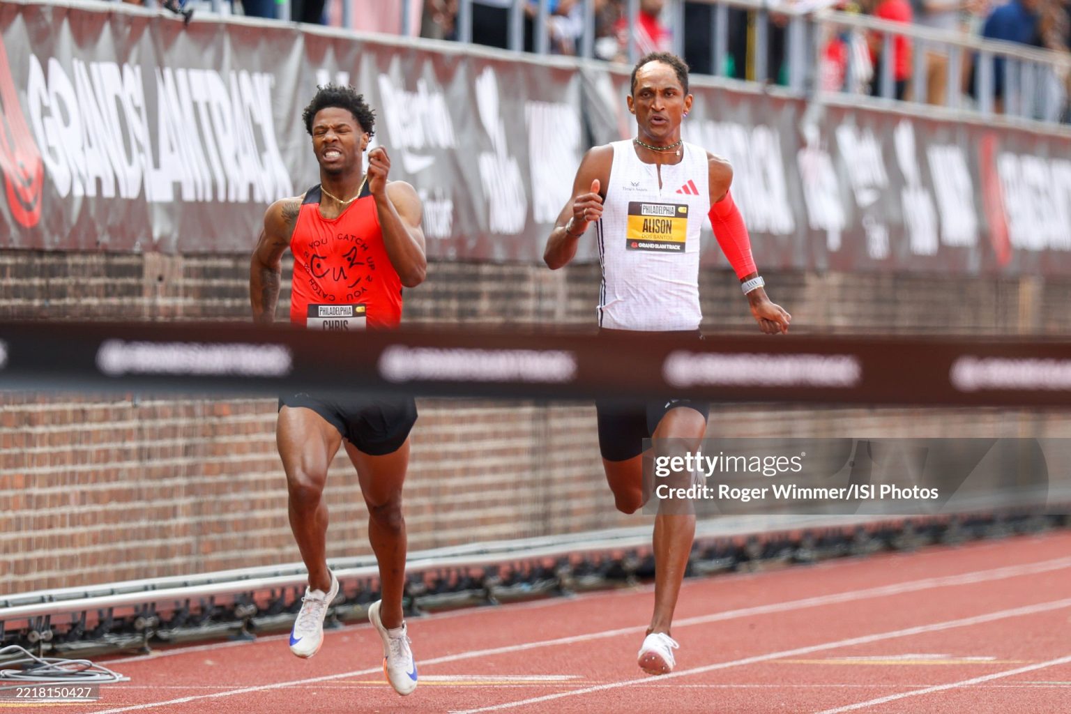 Athletics: American sprinter wins race but suffers major wardrobe ...